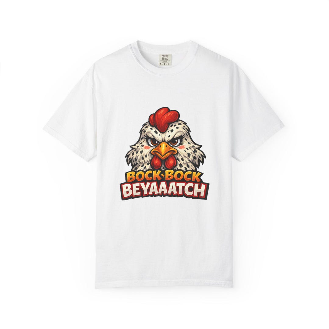 Bock Bock Angry Hen Funny Chicken Graphic T-shirt | Bold Text Chicken ...