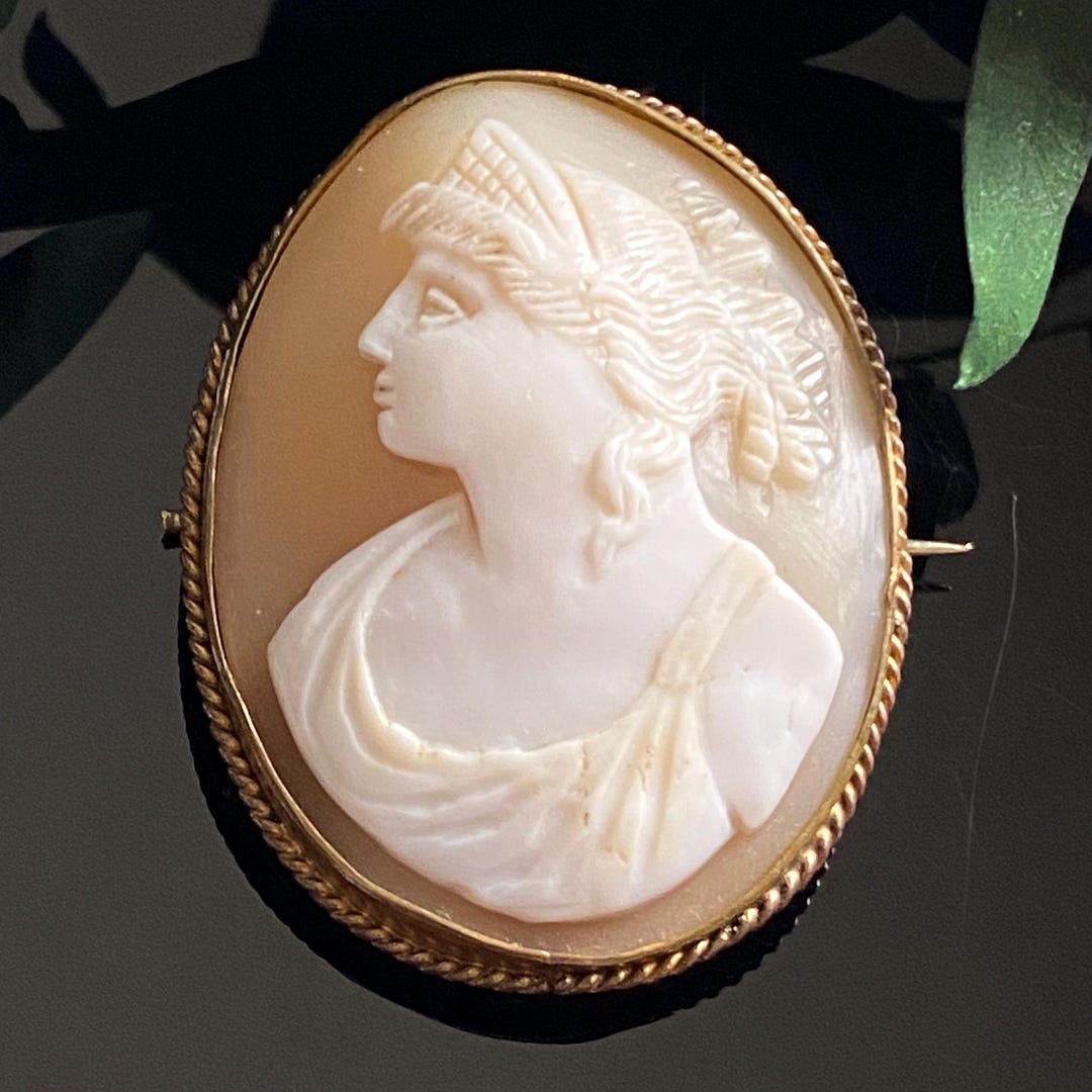 Victorian Neoclassical Hera Carved Shell Cameo - Etsy