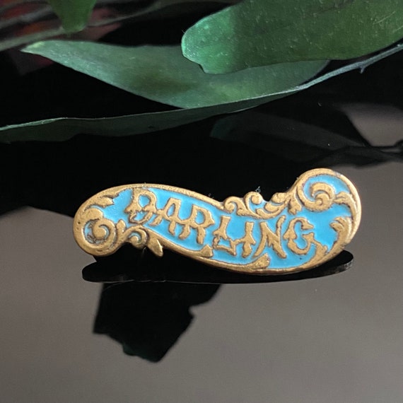 Antique “darling” Robins Eggs Blue Enamel Pin Brooch Gem