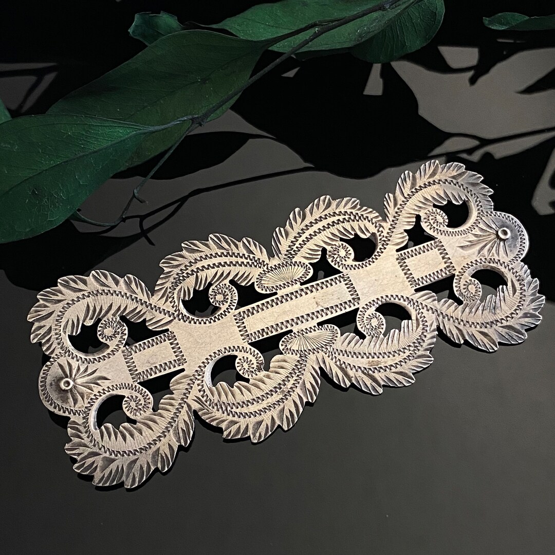 Antique Victorian Engraved Sterling Silver Slide Buckle - Etsy