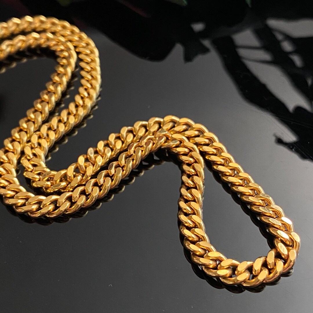 Vintage Gold Plated Curb Link Korean Chain Necklace 20" - Etsy