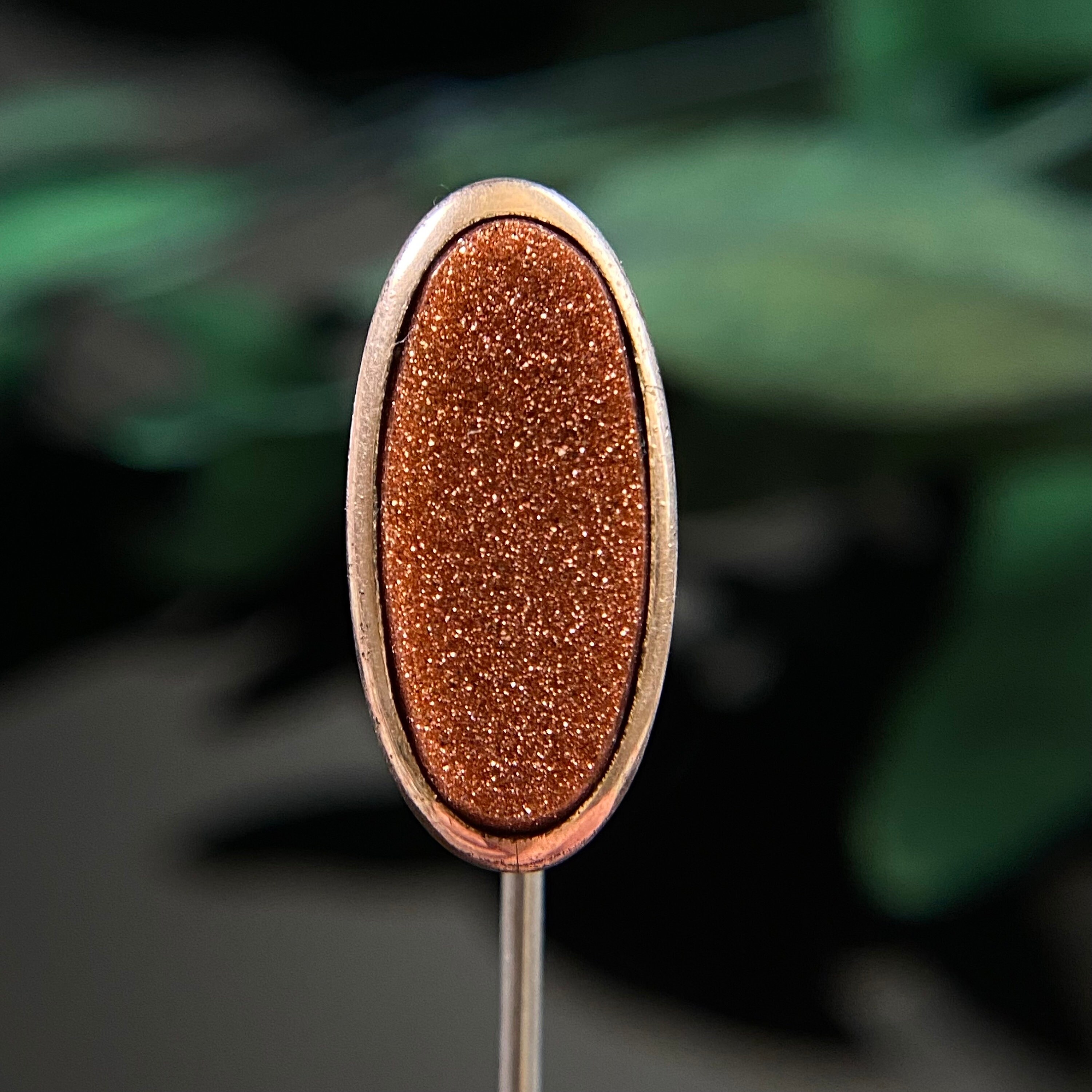 Antique Edwardian Rolled Gold Oval Goldstone Stick Pin - Etsy