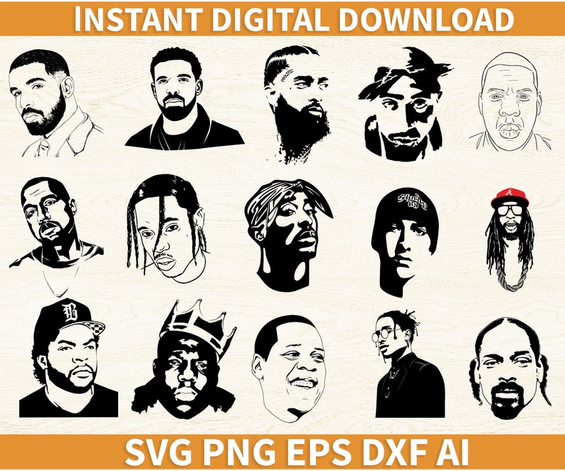 Rappers svg Cricut eps png dxf ai silhouette | Etsy