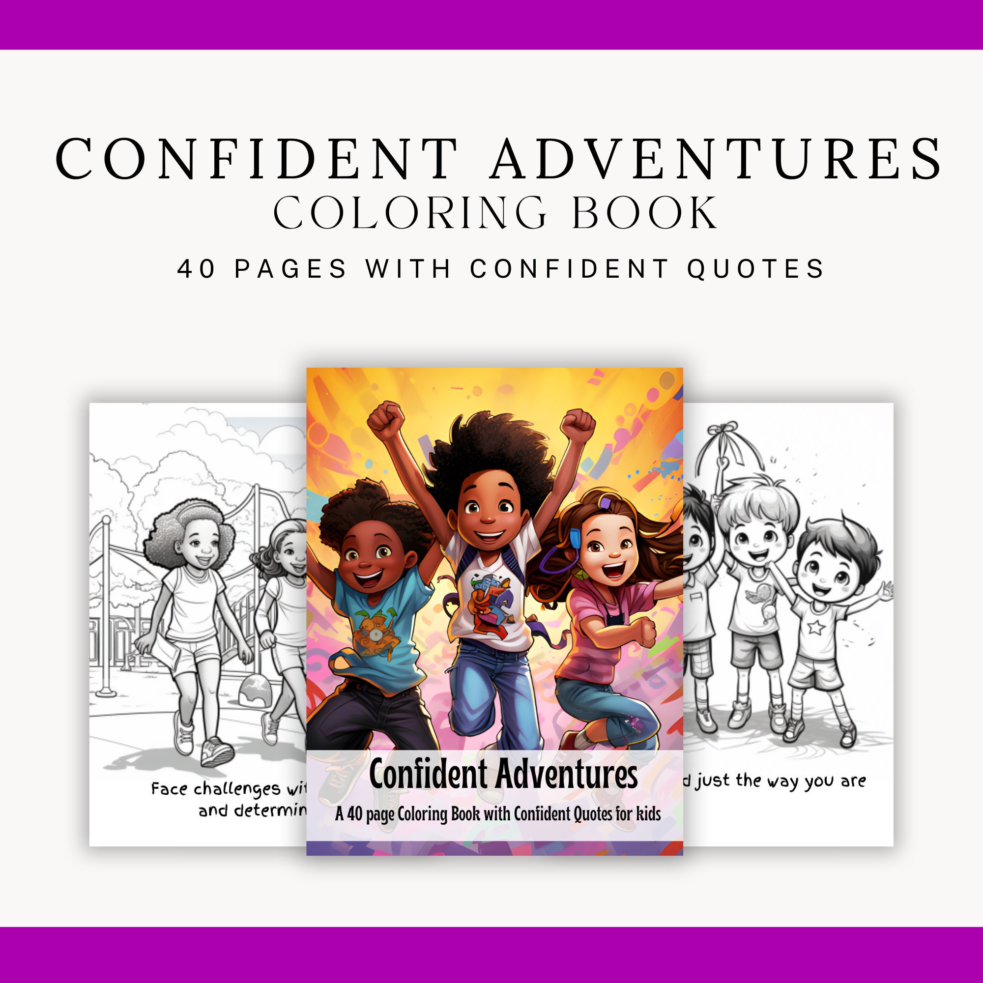 Printable Confident Coloring Book | Empowering Confidence | 40 Pages of ...