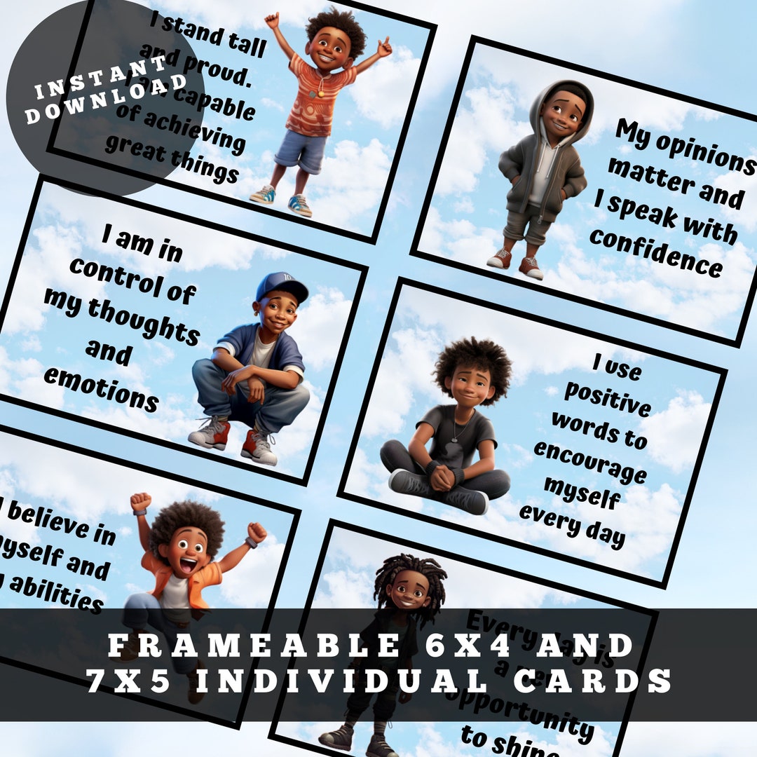 30 Confident Affirmation Cards for Black Boys | Affirmation Cards ...