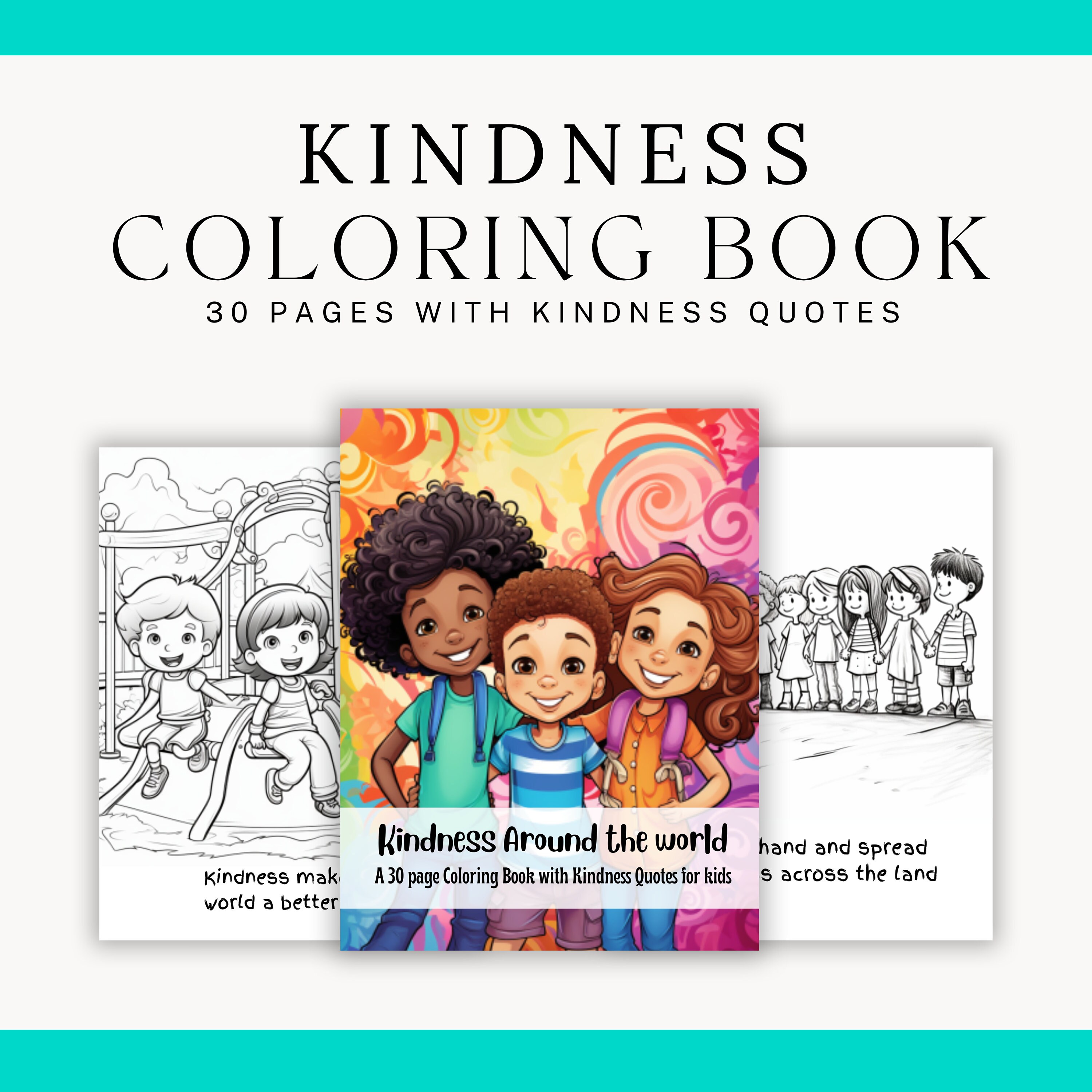 Printable Kindness Coloring Book | Empowering Kindness | 30 Pages of ...