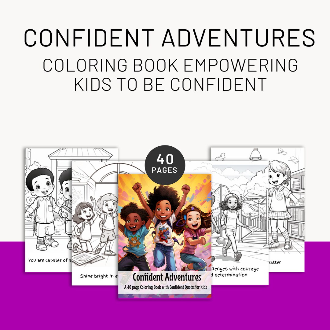 Printable Confident Coloring Book | Empowering Confidence | 40 Pages of ...