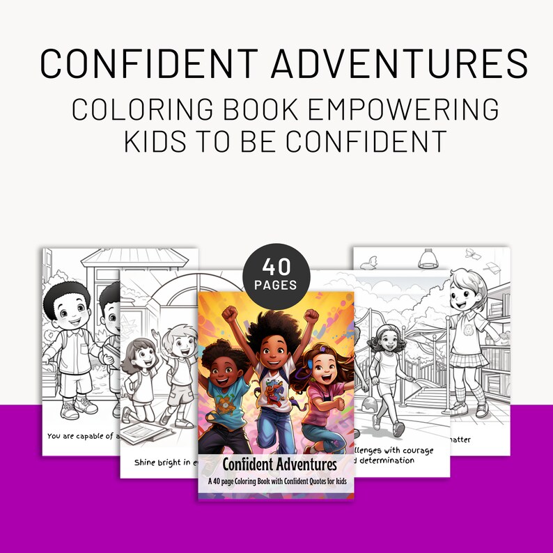 Printable Confident Coloring Book | Empowering Confidence | 40 Pages of ...
