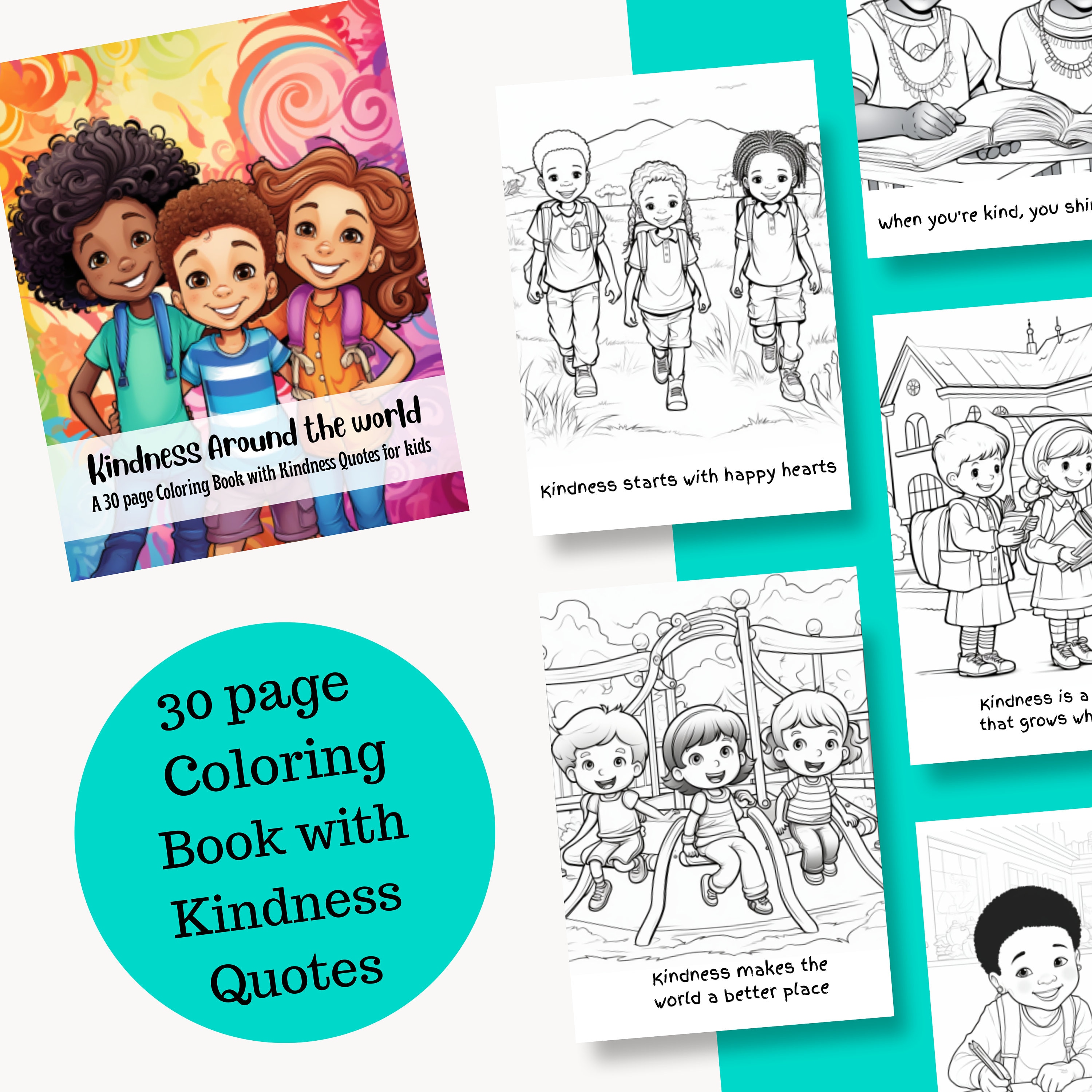 Printable Kindness Coloring Book | Empowering Kindness | 30 Pages of ...