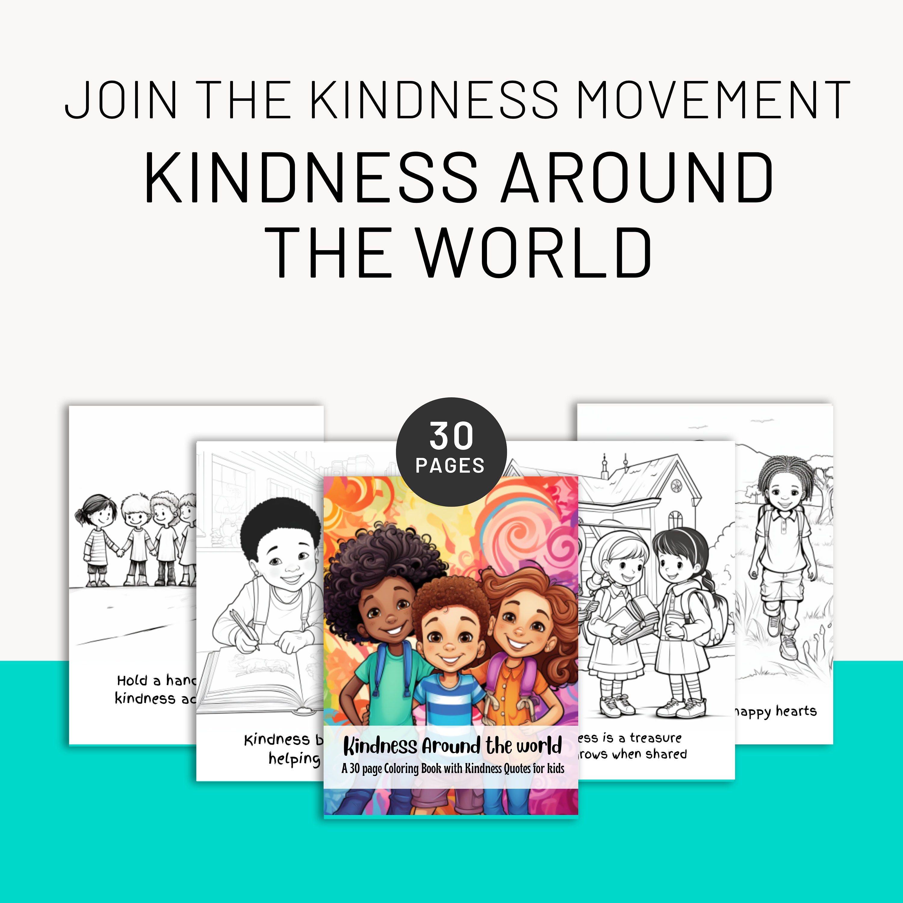 Printable Kindness Coloring Book | Empowering Kindness | 30 Pages of ...