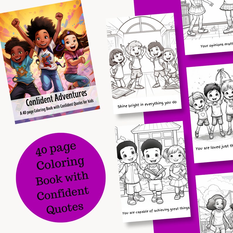 Printable Confident Coloring Book | Empowering Confidence | 40 Pages of ...