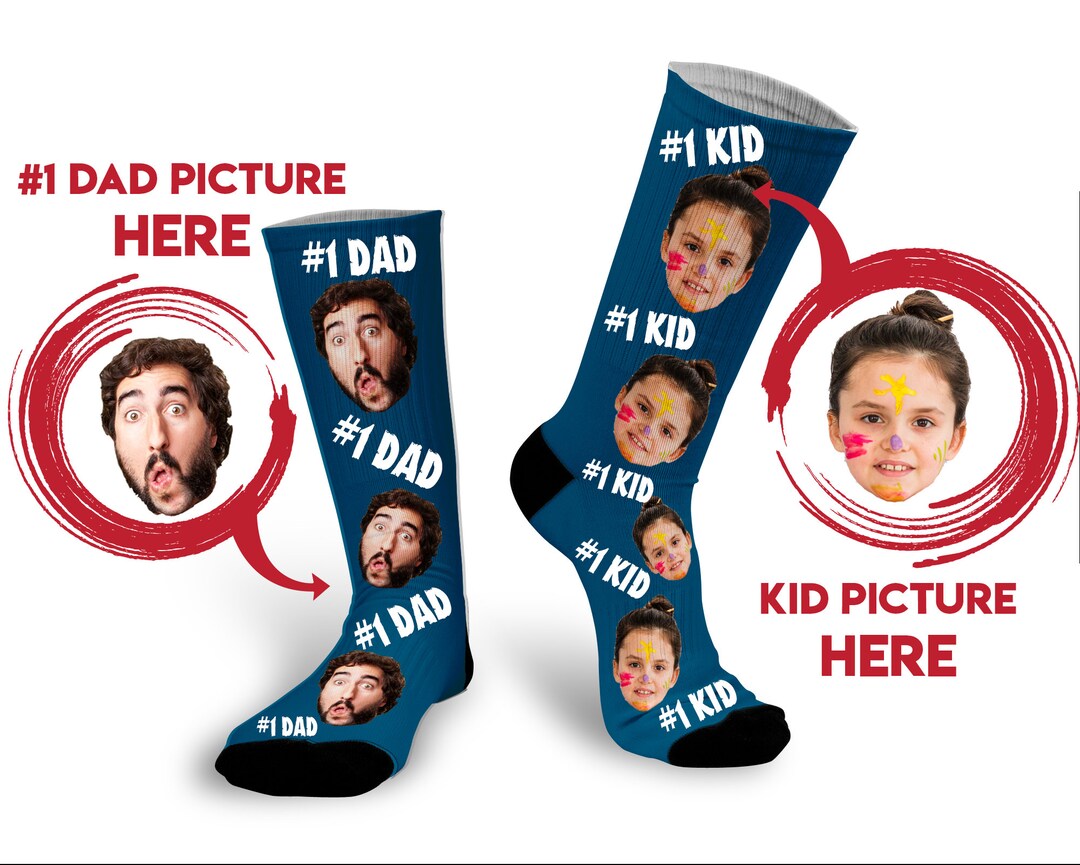 Personalized Face Socks for Dad, Funny Father’s Day Gift, Custom Photo ...