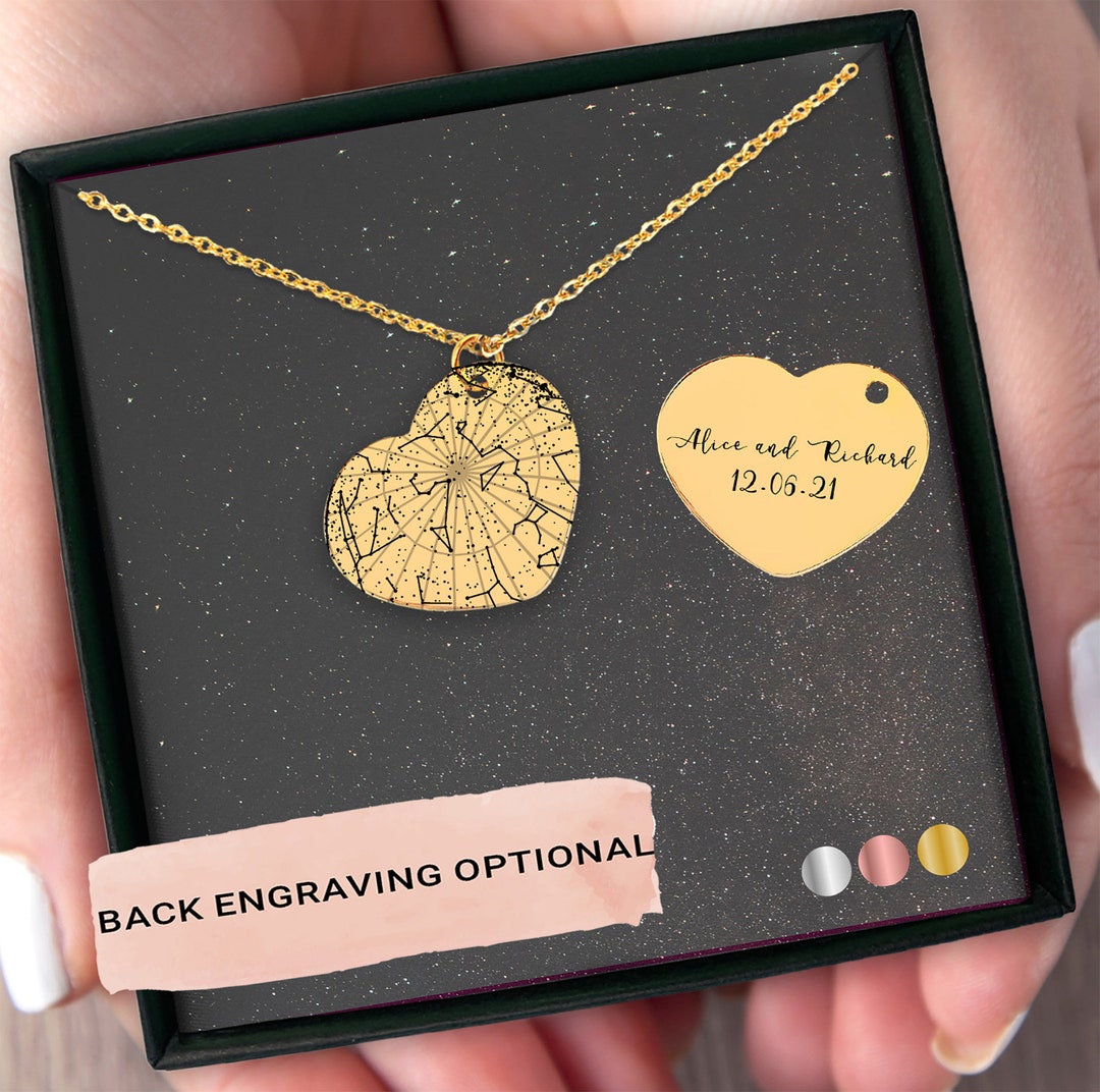 Custom Where We Met Star Map Necklace Personalized First Date Celestial ...