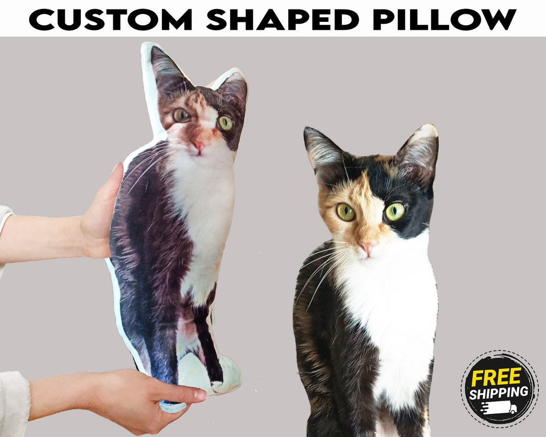 Custom Cat Shaped Pillow, Cat Memorial Sympathy Gift, Personalized Pet ...