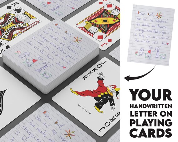 Handwritten Letter on Custom Playing Cards Personalized - Etsy