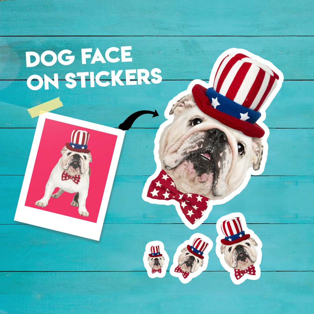 Custom Pet Sticker (set of 5) Puppy Dog Sticker Dog Face Stickers Put ...