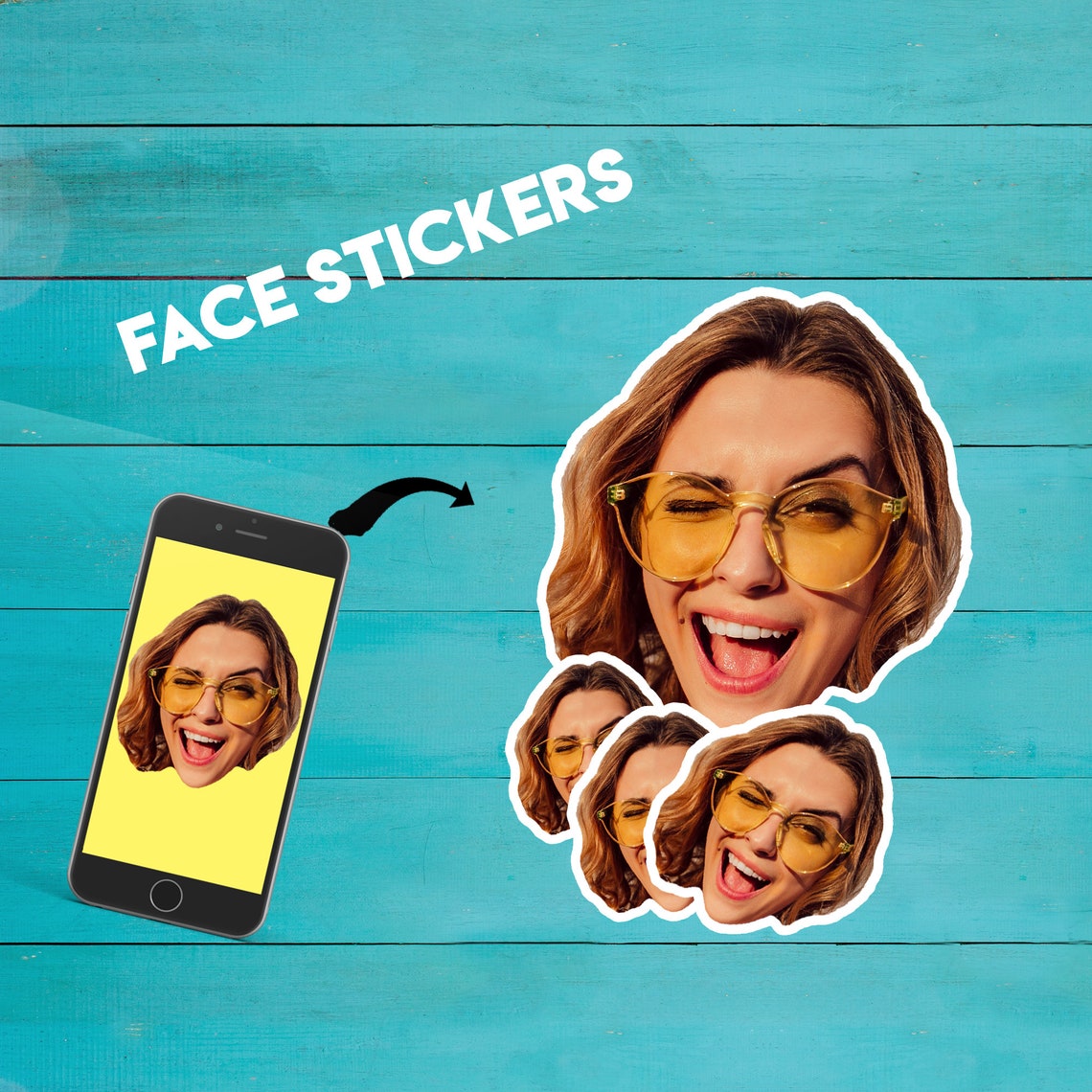 Face Stickers (set of 5) Bachelorette Decals Hen Party Stickers for the ...