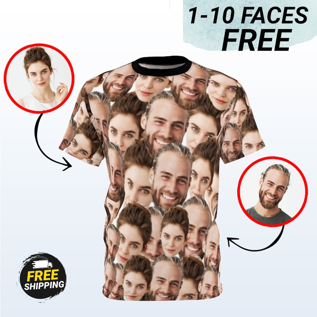 Custom Face All Over Print T-shirt Valentines Day Tshirt With ...