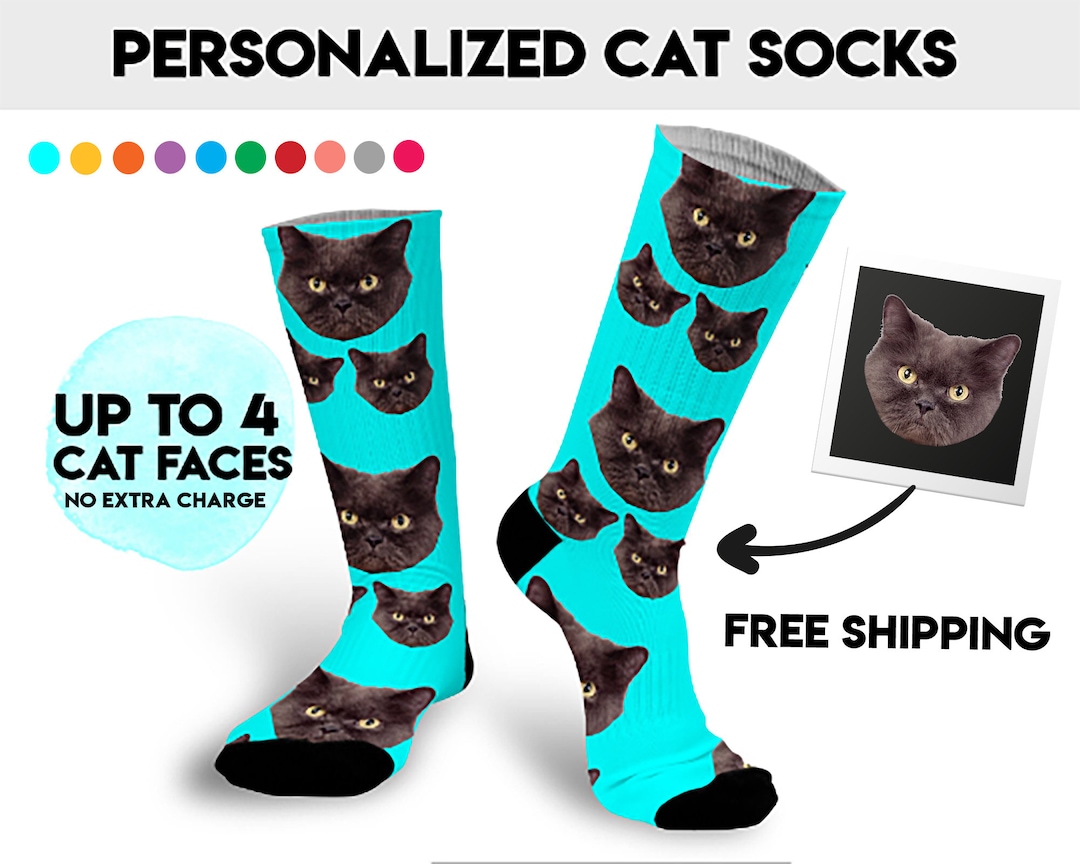 Custom Cat Socks Face on Socks Photo Socks Cat Themed - Etsy