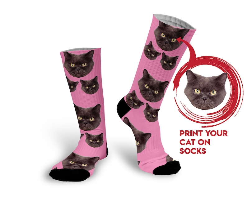 Custom Cat Socks Face on Socks Photo Socks Cat Themed - Etsy