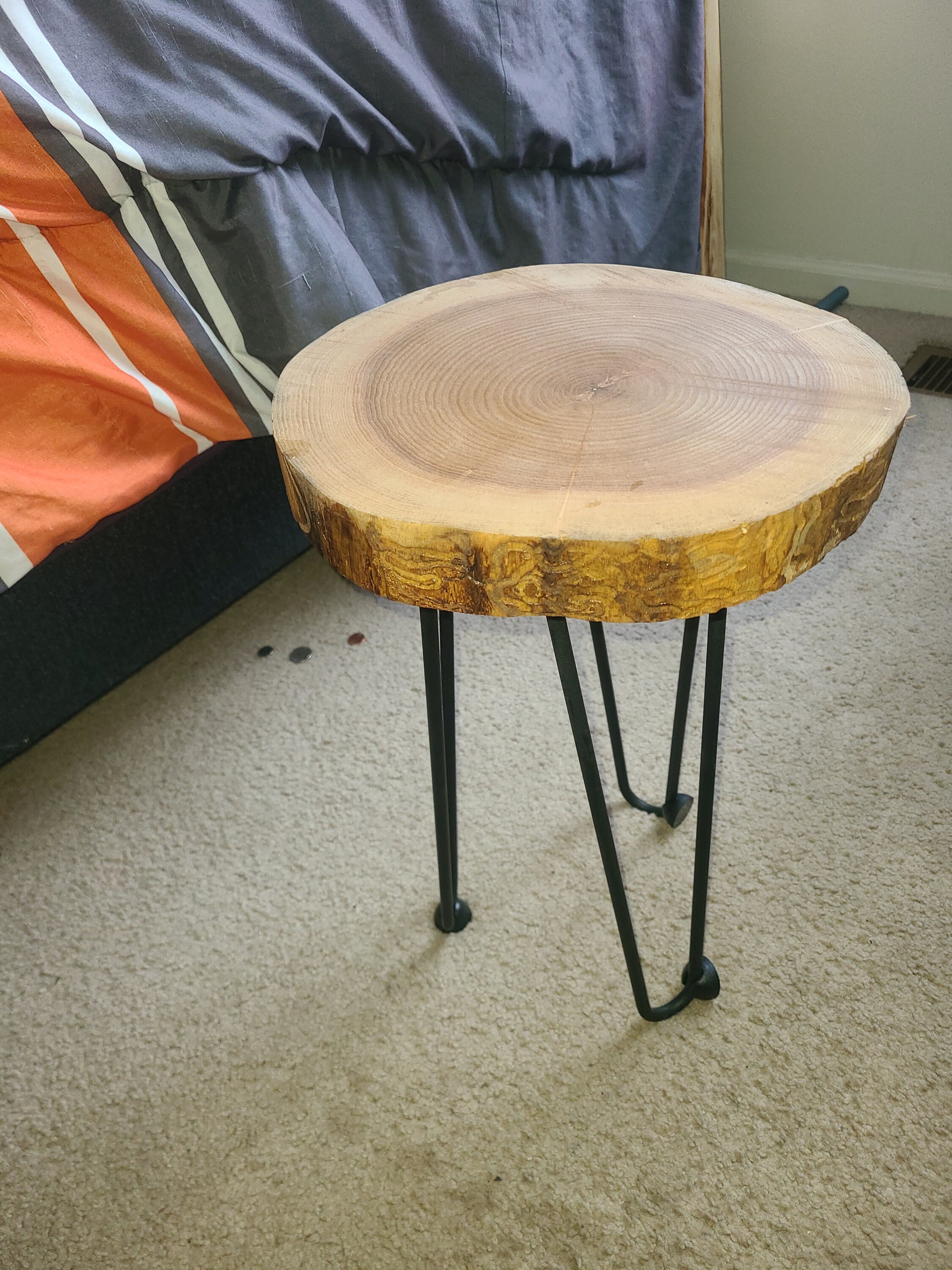 Live Edge Ash Wood Cookie Side Table,plant Stand, Farmhouse Home Decor ...