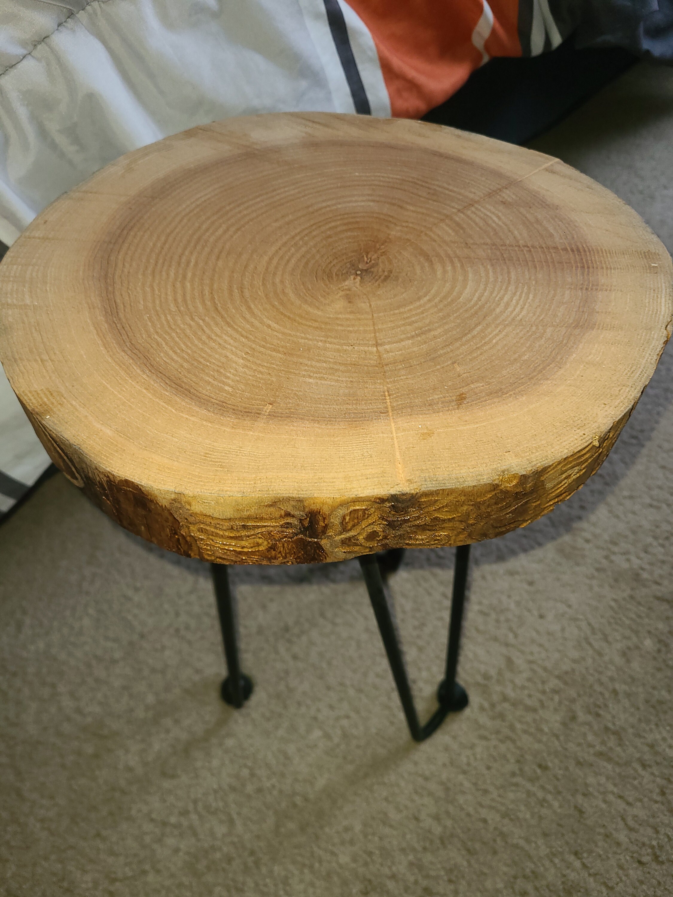 Live Edge Ash Wood Cookie Side Table,plant Stand, Farmhouse Home Decor ...