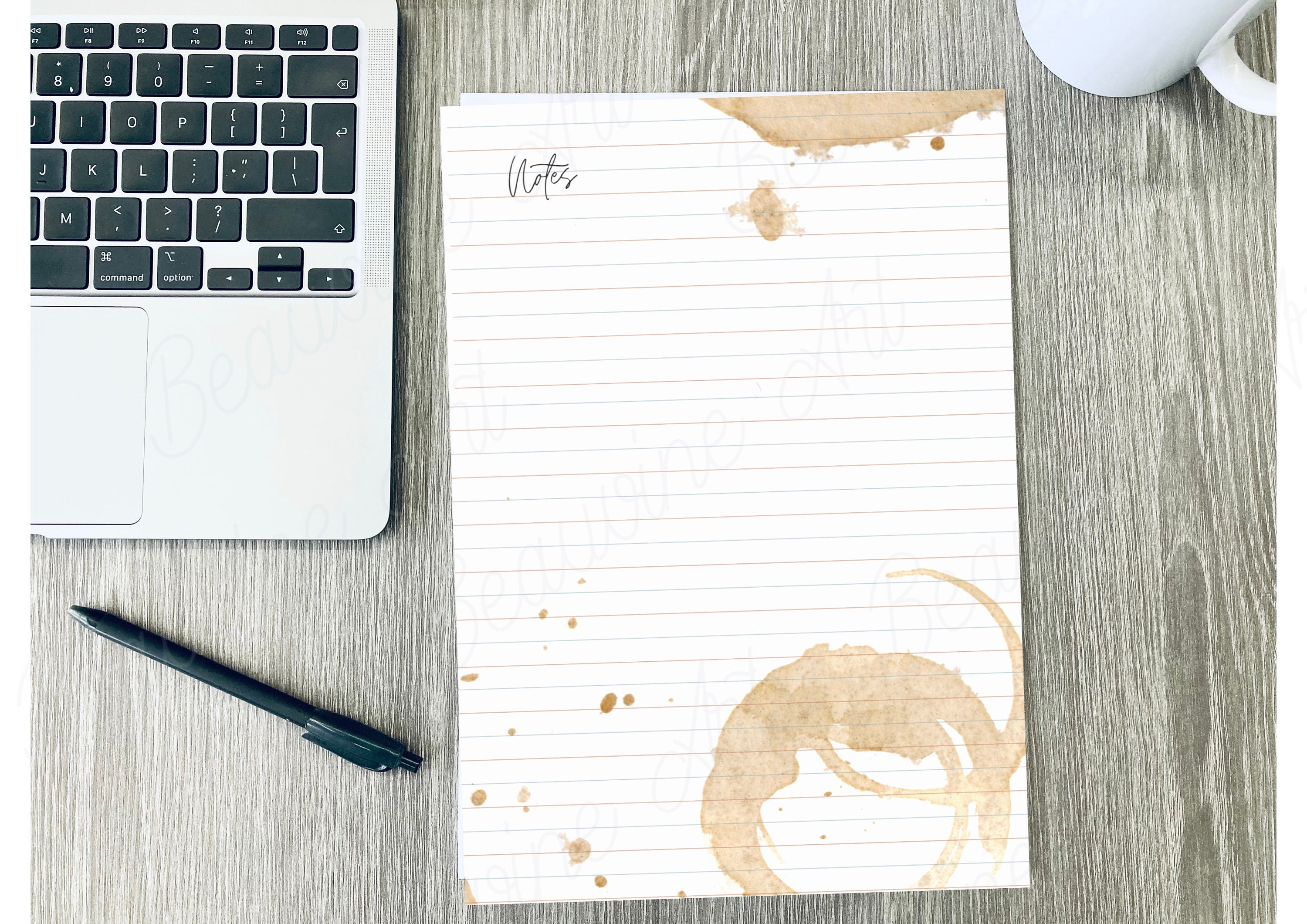 Coffee Ring Stain Effect Writing Paper. INSTANT Digital - Etsy