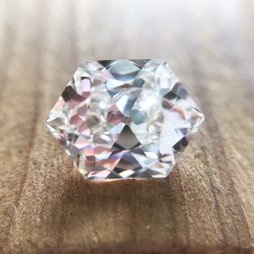 Antique Elongated Hexagonal Cut Diamond Simulant Cubic Zirconia - Etsy