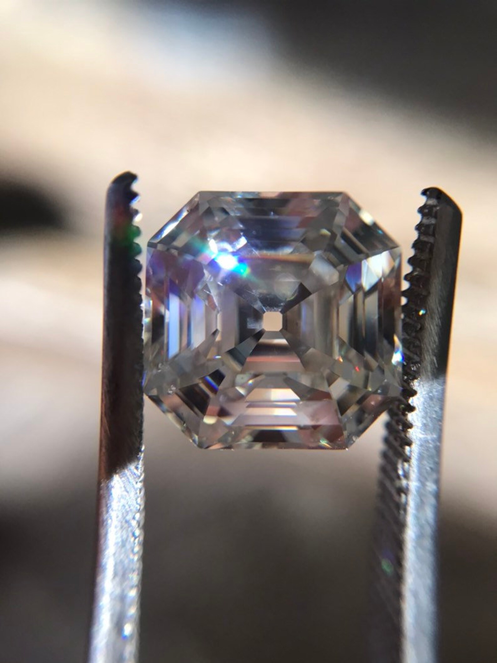 Warm Tint Antique Asscher Emerald Step Cut Octagon Diamond - Etsy