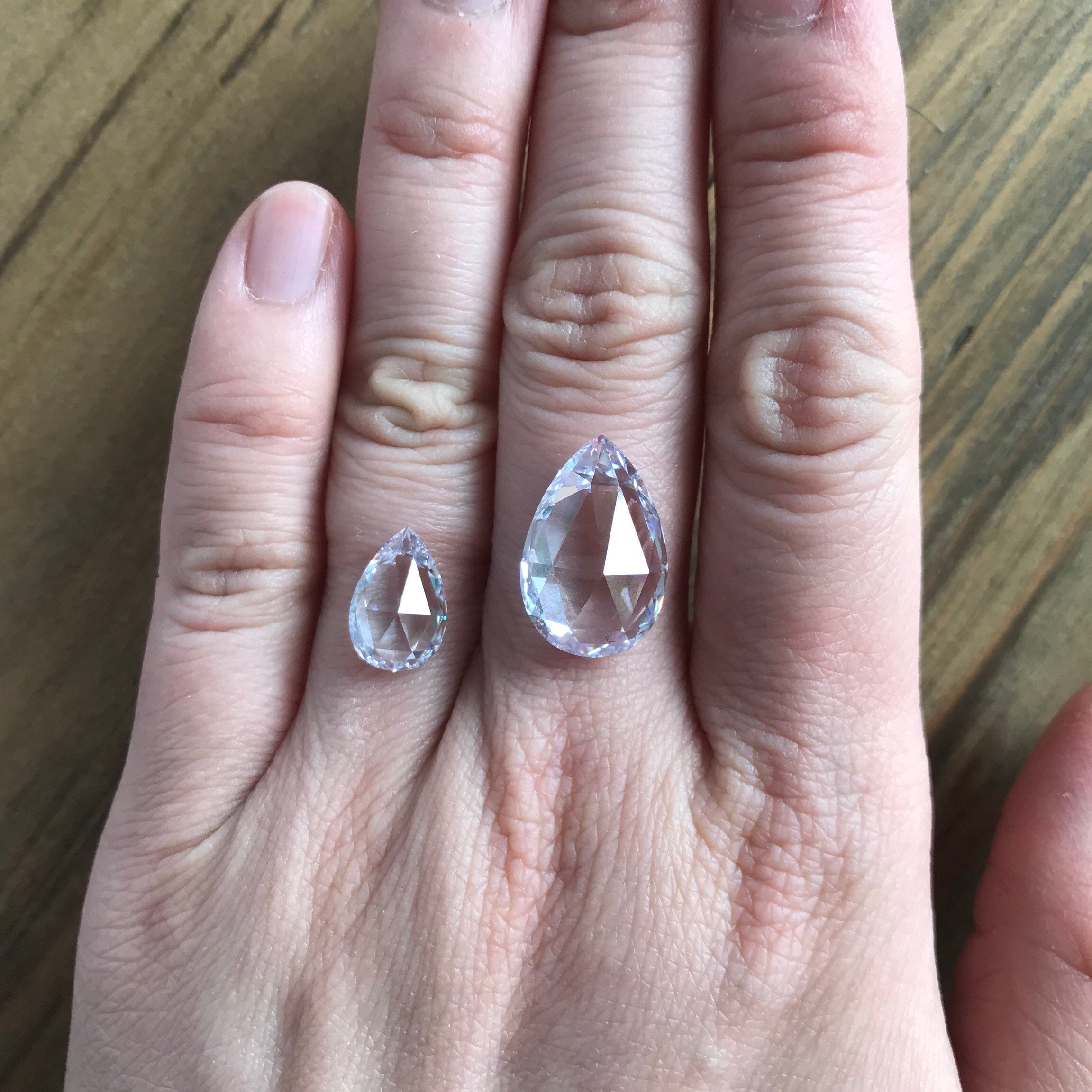 Rose Cut Pear Shaped Diamond Simulant Cubic Zirconia - Etsy