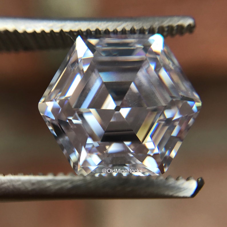 Antique Hexagonal Step Cut Diamond Simulant Cubic Zirconia - Etsy