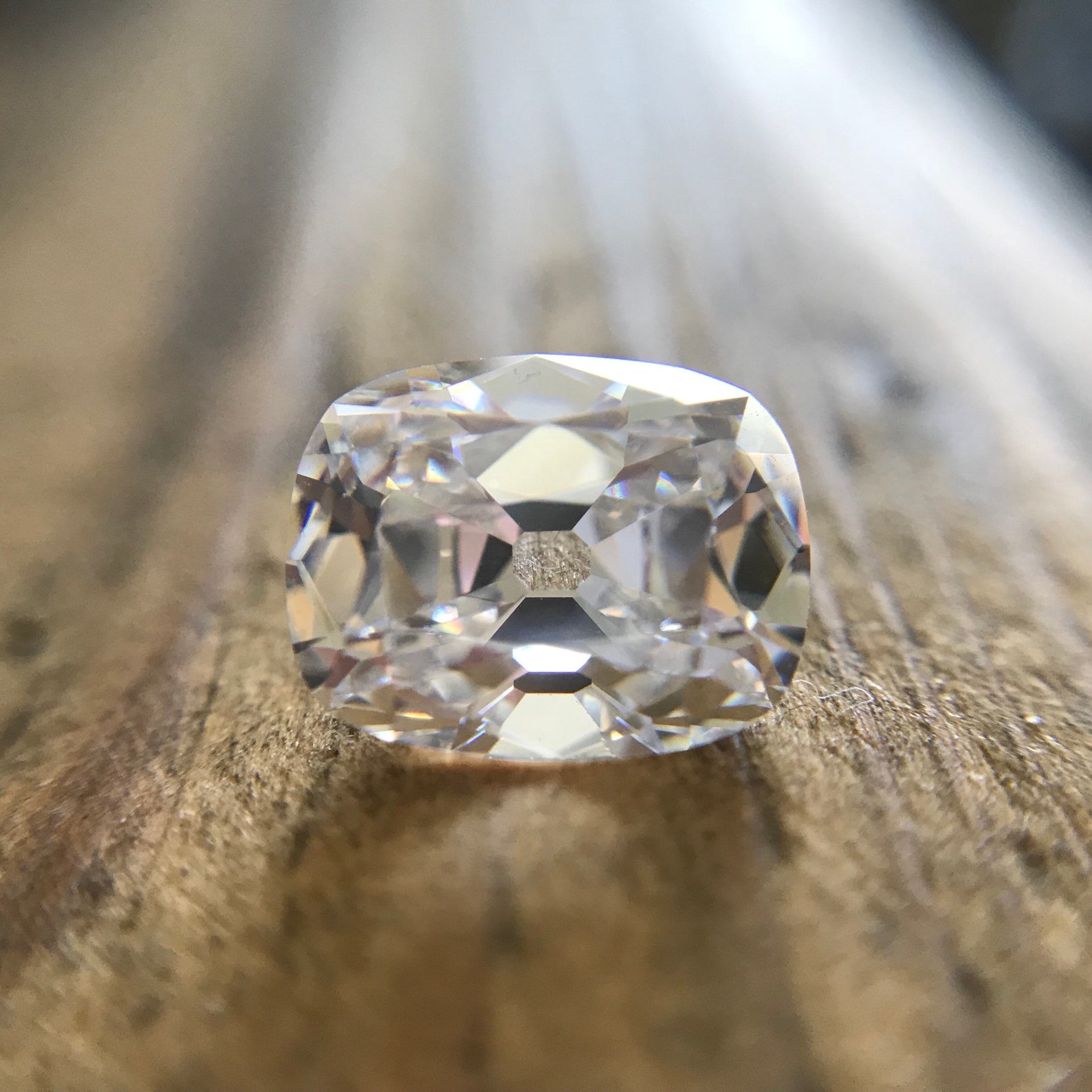 Elongated Old Mine Cut Antique Cushion Diamond Simulant Cubic Zirconia ...