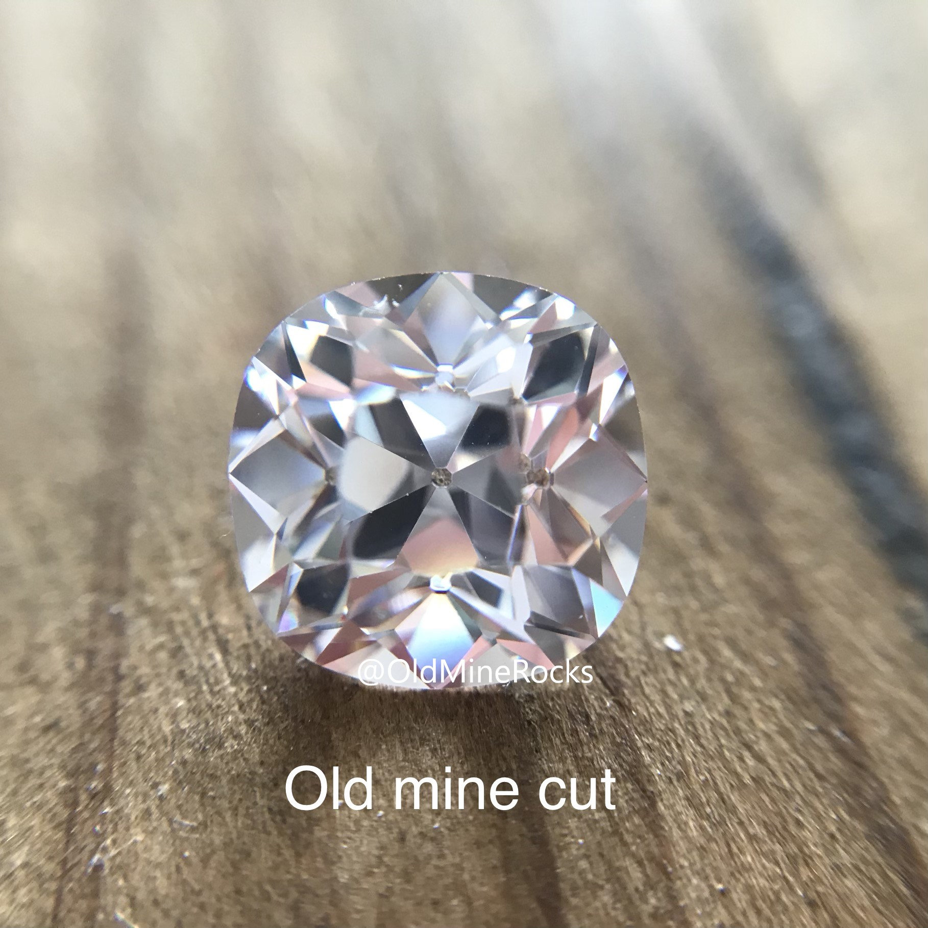 Old Mine Cut Antique Cushion Diamond Simulant Cubic Zirconia Warm ...