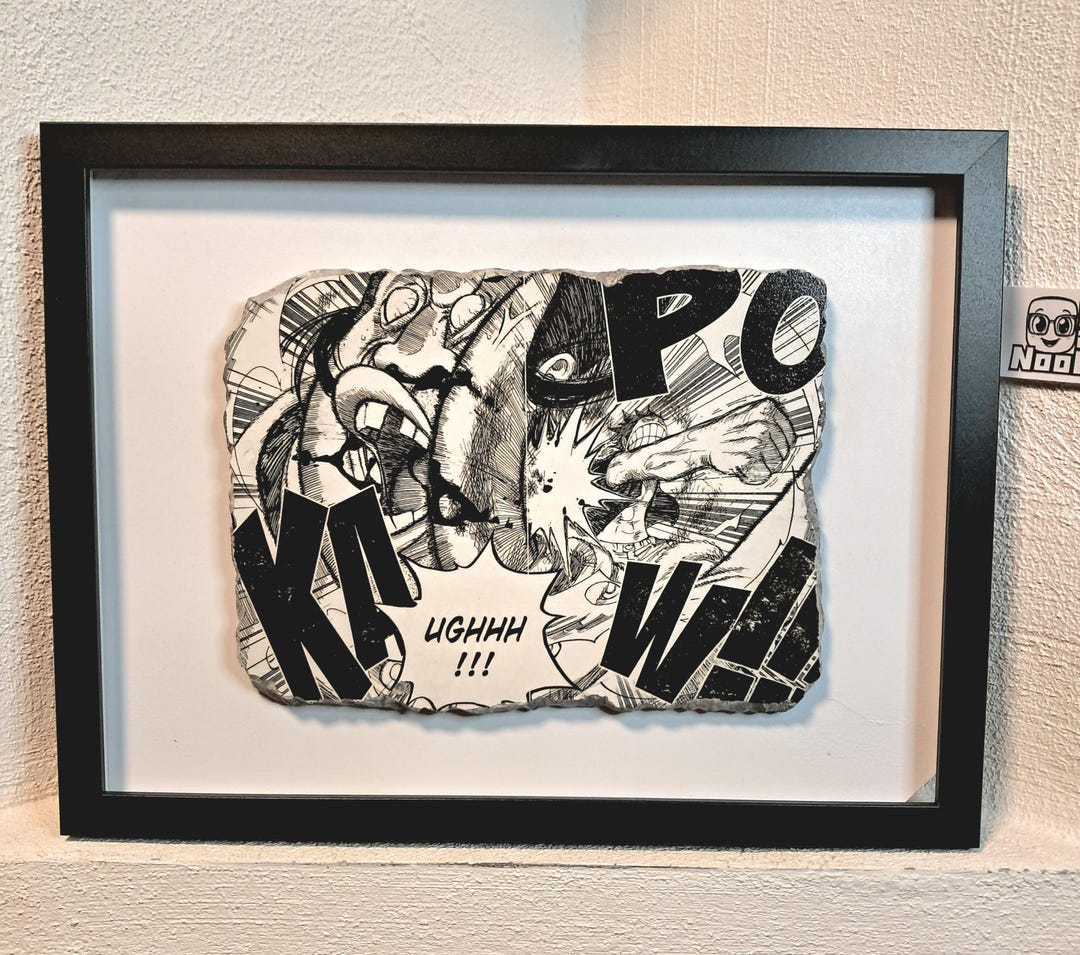 One Piece Wall Art – Luffy Vs Celestial Dragon – Hand-carved Plaster ...