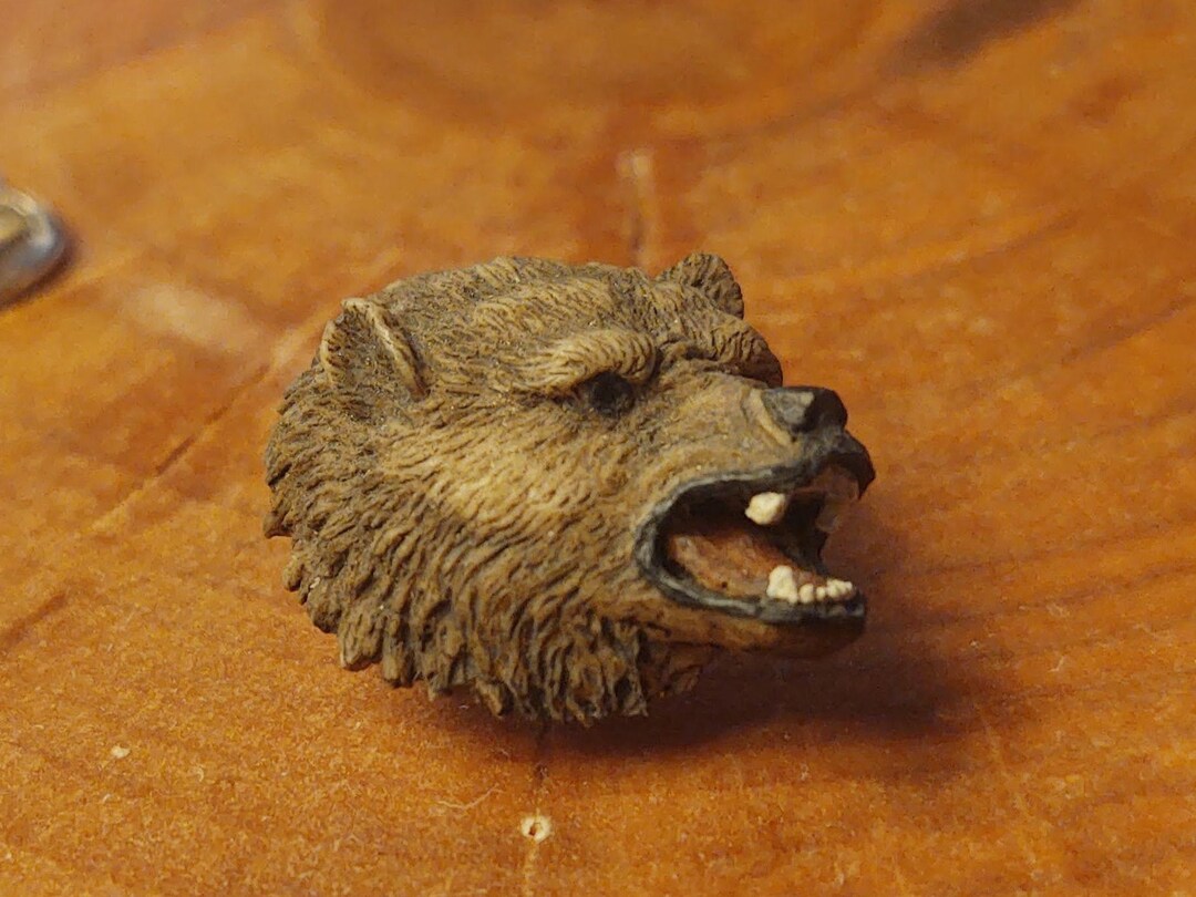 Grizzly Bear Handpainted Vintage Pin - Etsy