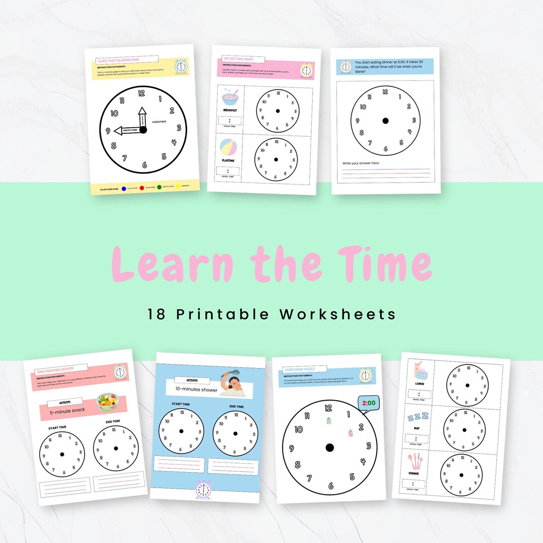 Printable Clock Worksheets | Learn to Tell Time | Kids Educational ...