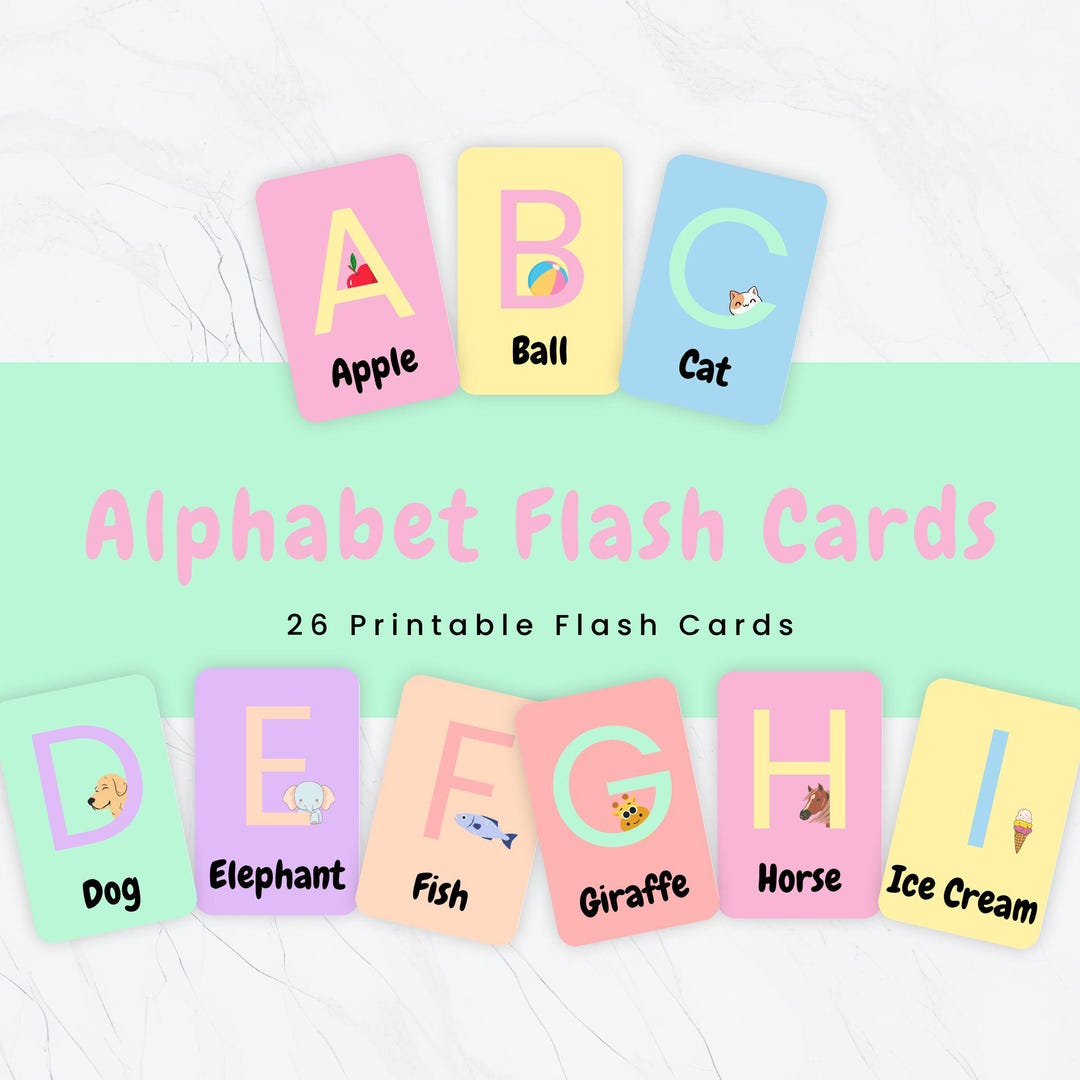 Alphabet Flashcards | Printable ABC Cards | Homeschool Materials | Kids ...