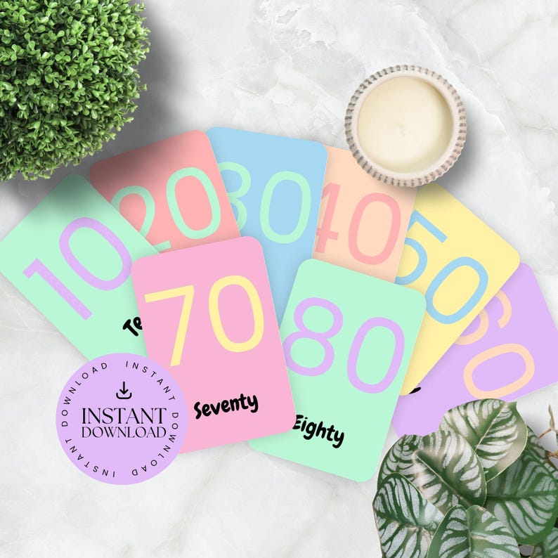 Number Flashcards to 100 | Printable Counting Cards for Preschool ...