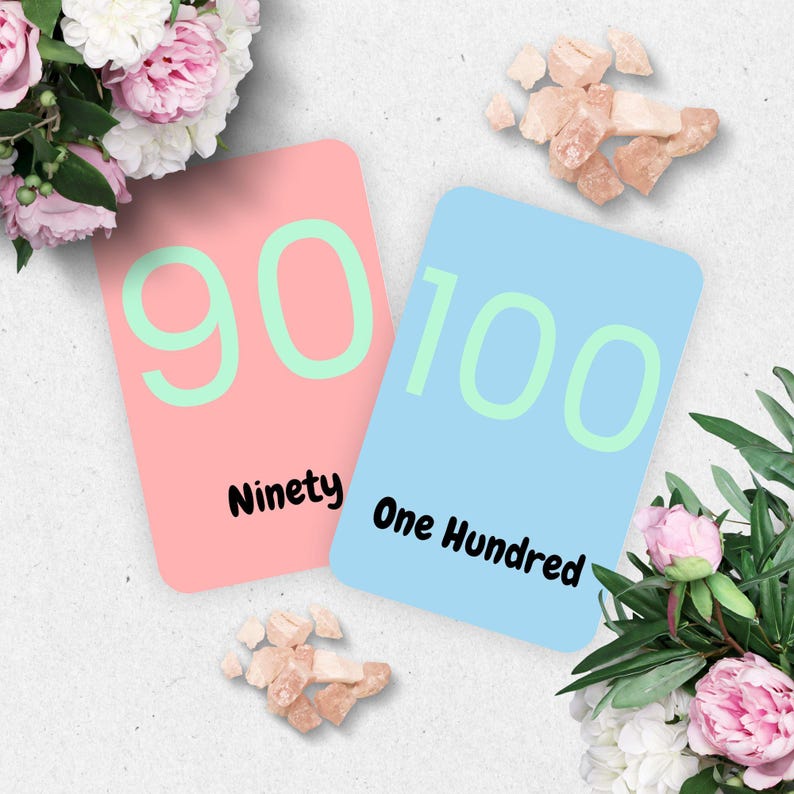 Tarjetas de conteo de números hasta el 100 / Tarjetas de conteo ...