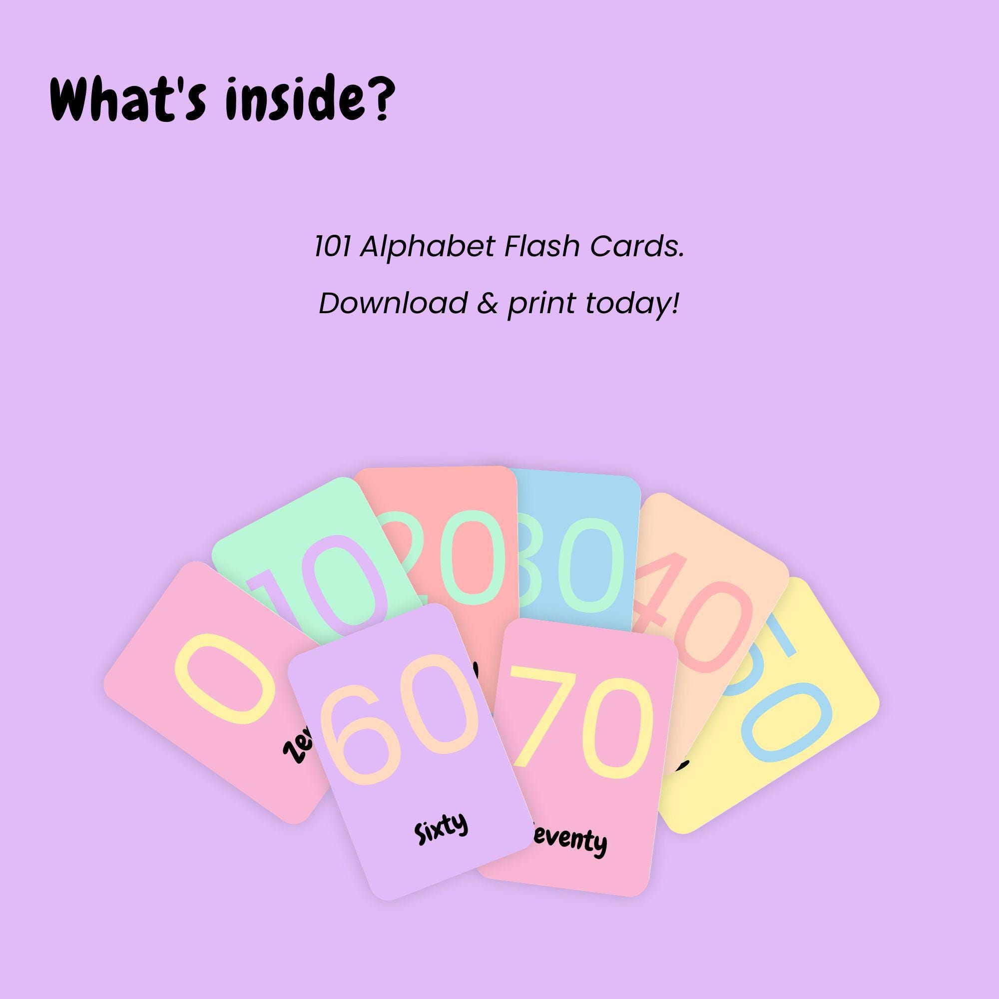 Number Flashcards to 100 | Printable Counting Cards for Preschool ...