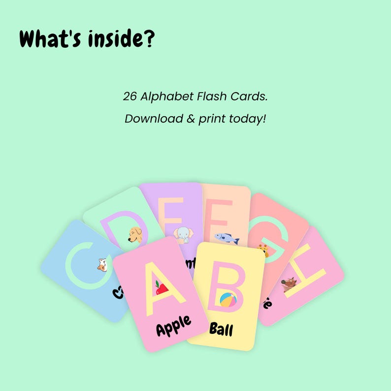 Alphabet Flashcards | Printable ABC Cards | Homeschool Materials | Kids ...