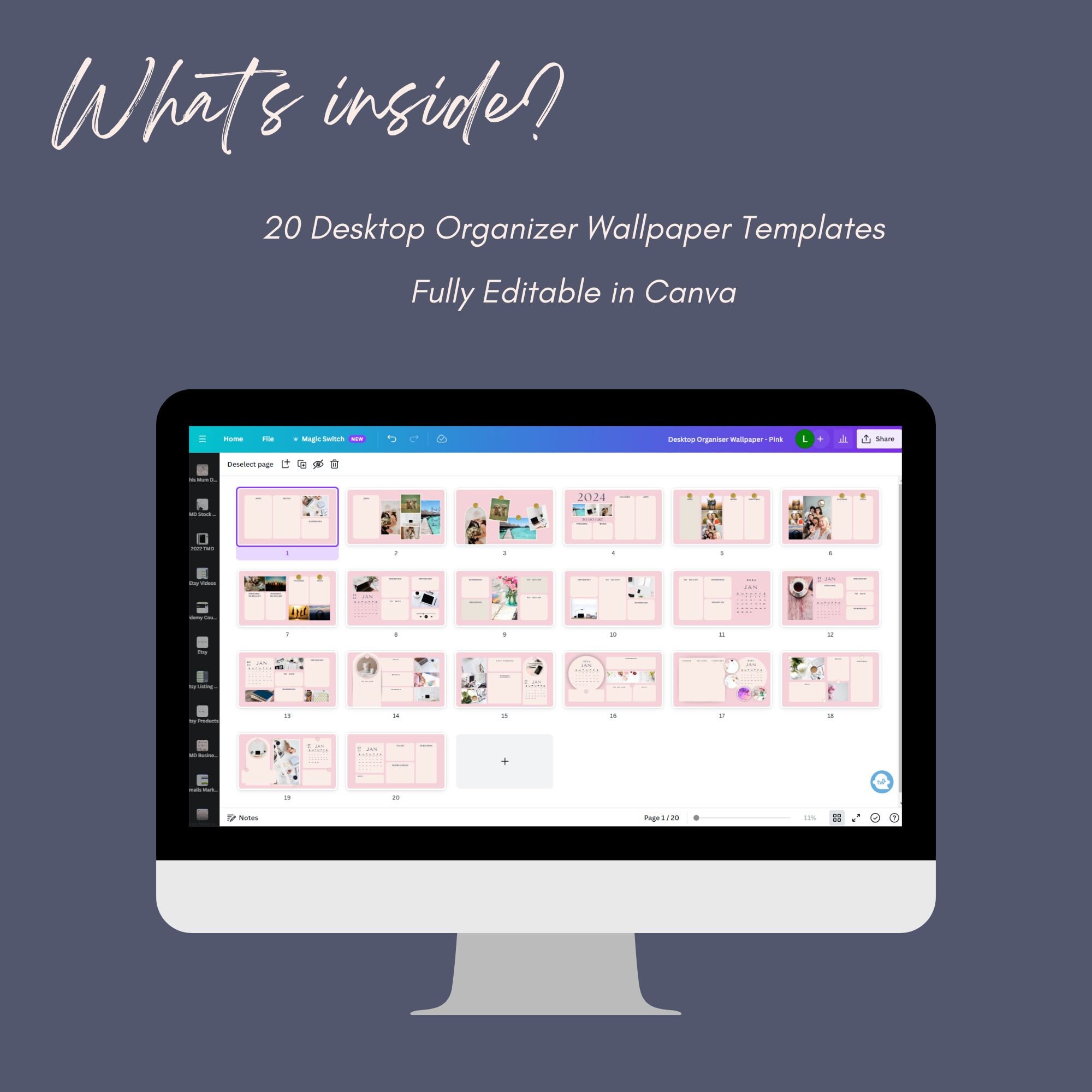 Desktop Wallpaper Canva | Editable Desktop Wallpaper Organizers ...
