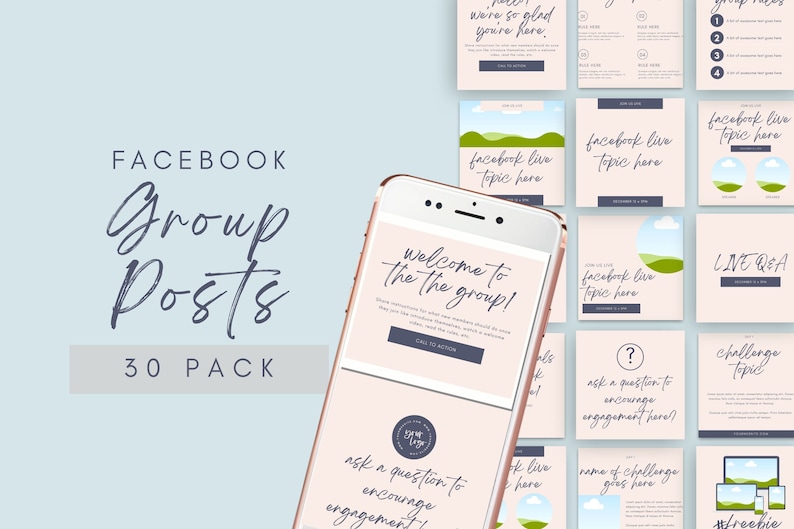 Canva Template for Facebook Group Engagement Facebook Post Templates ...