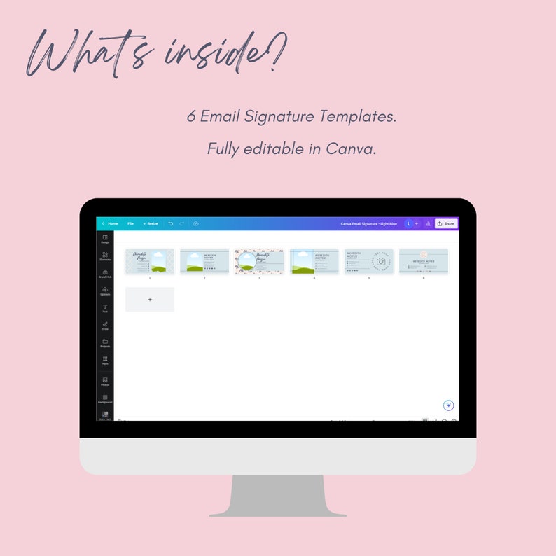 Email Signature Template Canva | Gmail Signature | Instant Download ...