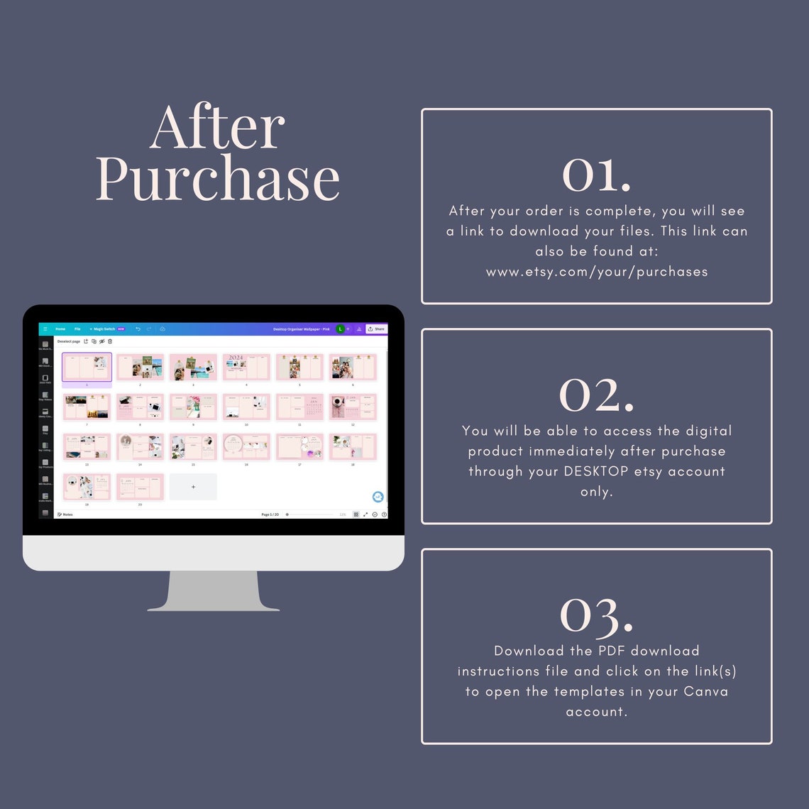 Desktop Wallpaper Canva Editable Desktop Wallpaper Organizers Digital ...