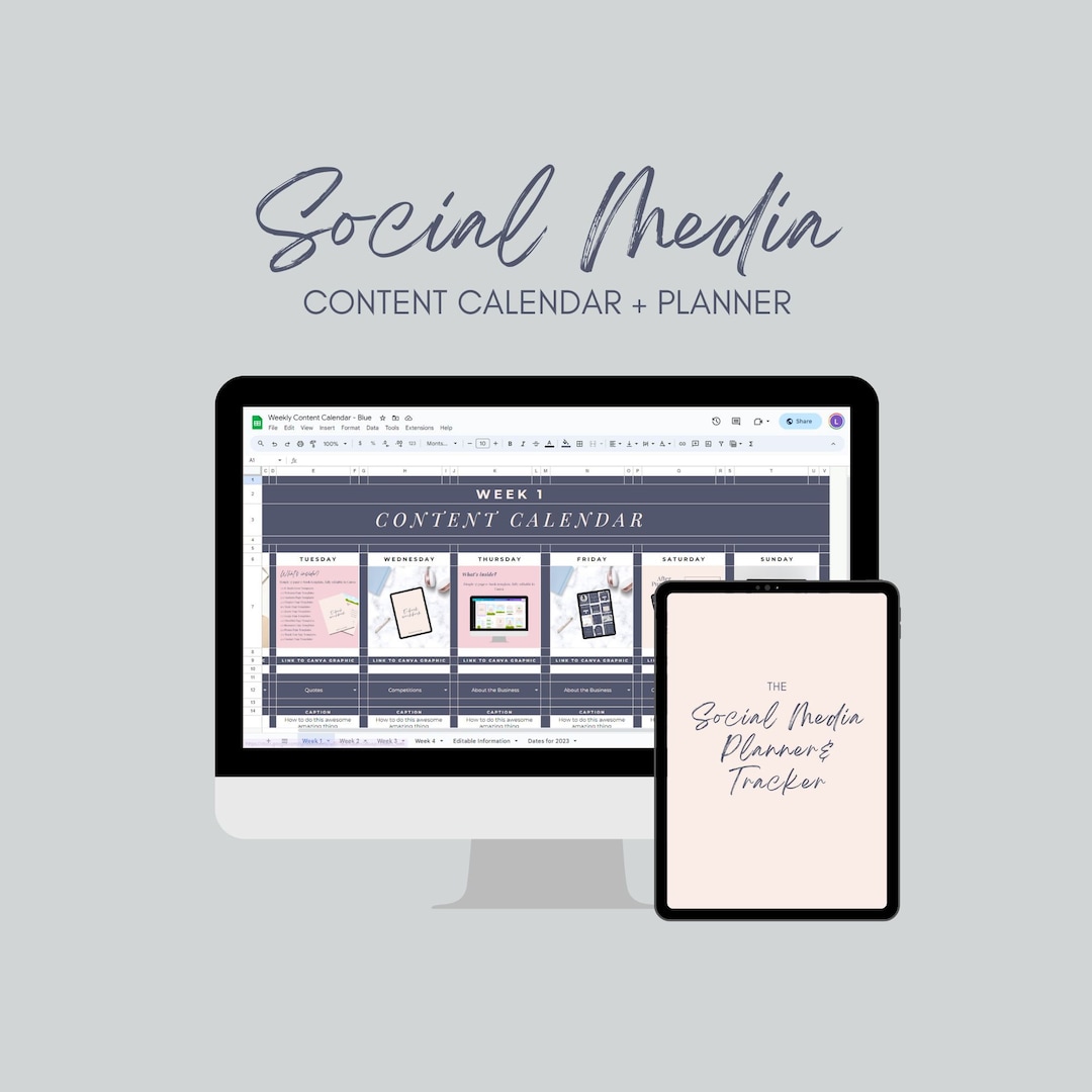 Google Calendar Social Media Template | Social Media Content Calendar ...