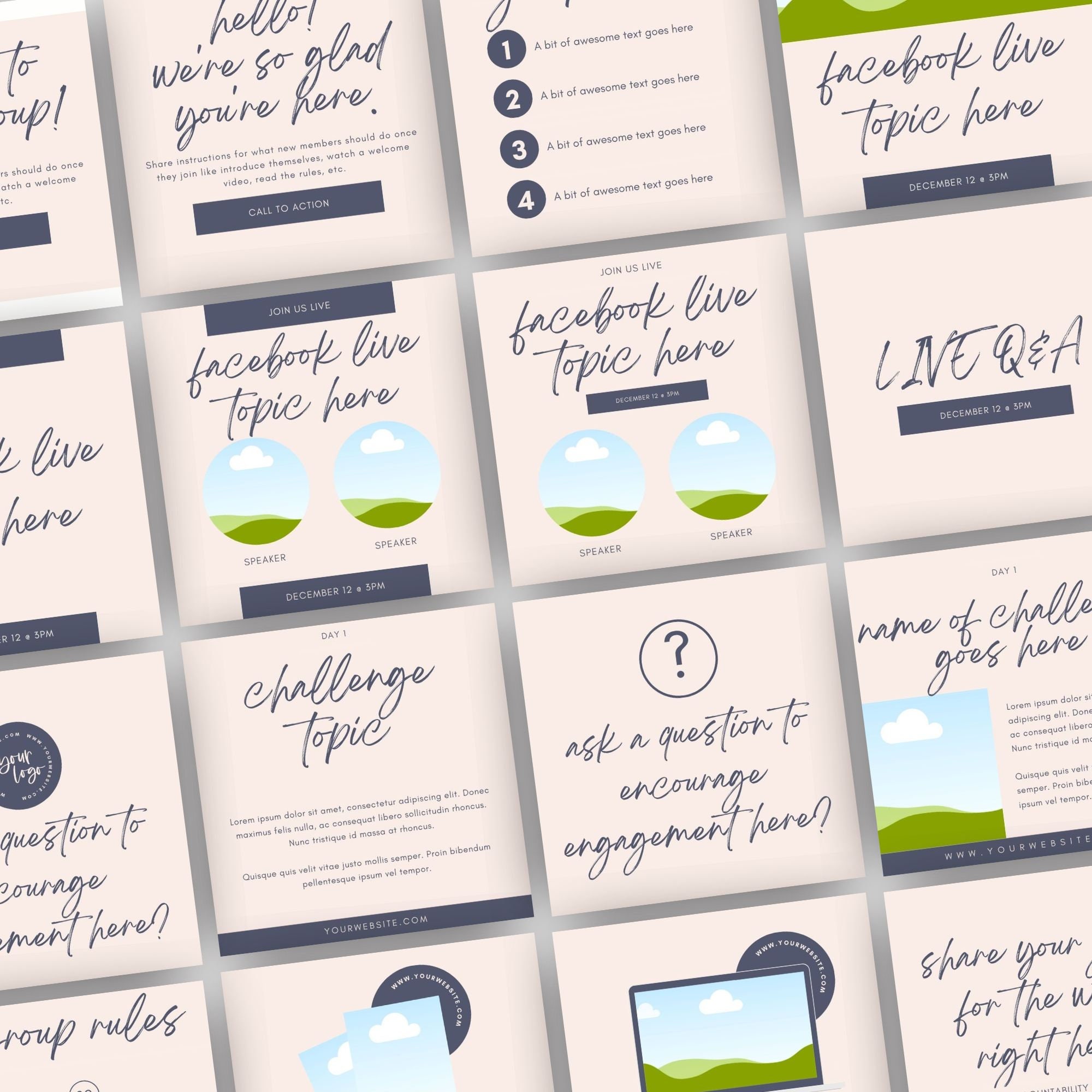 Canva Template for Facebook Group Engagement | Facebook Post Templates ...
