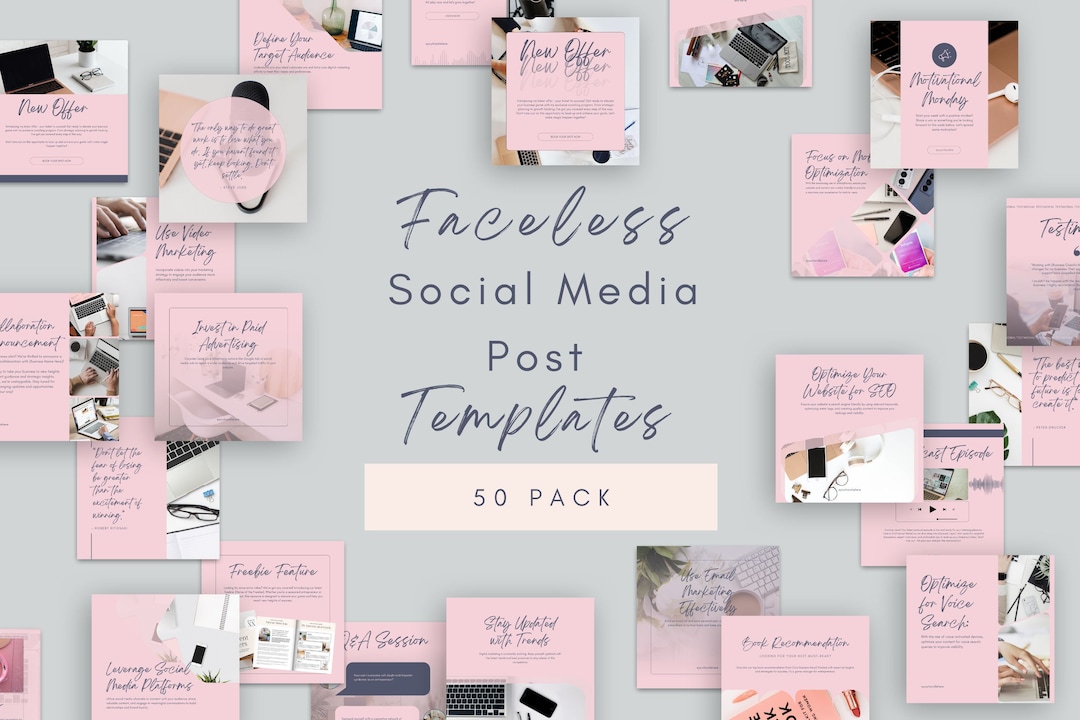 Faceless Social Media Posts Faceless Content Social Media Templates ...