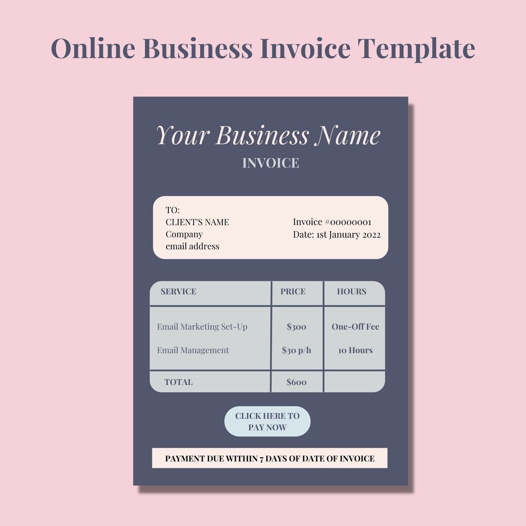 Simple Business Invoice Template | Editable Invoice | Simple Invoice ...