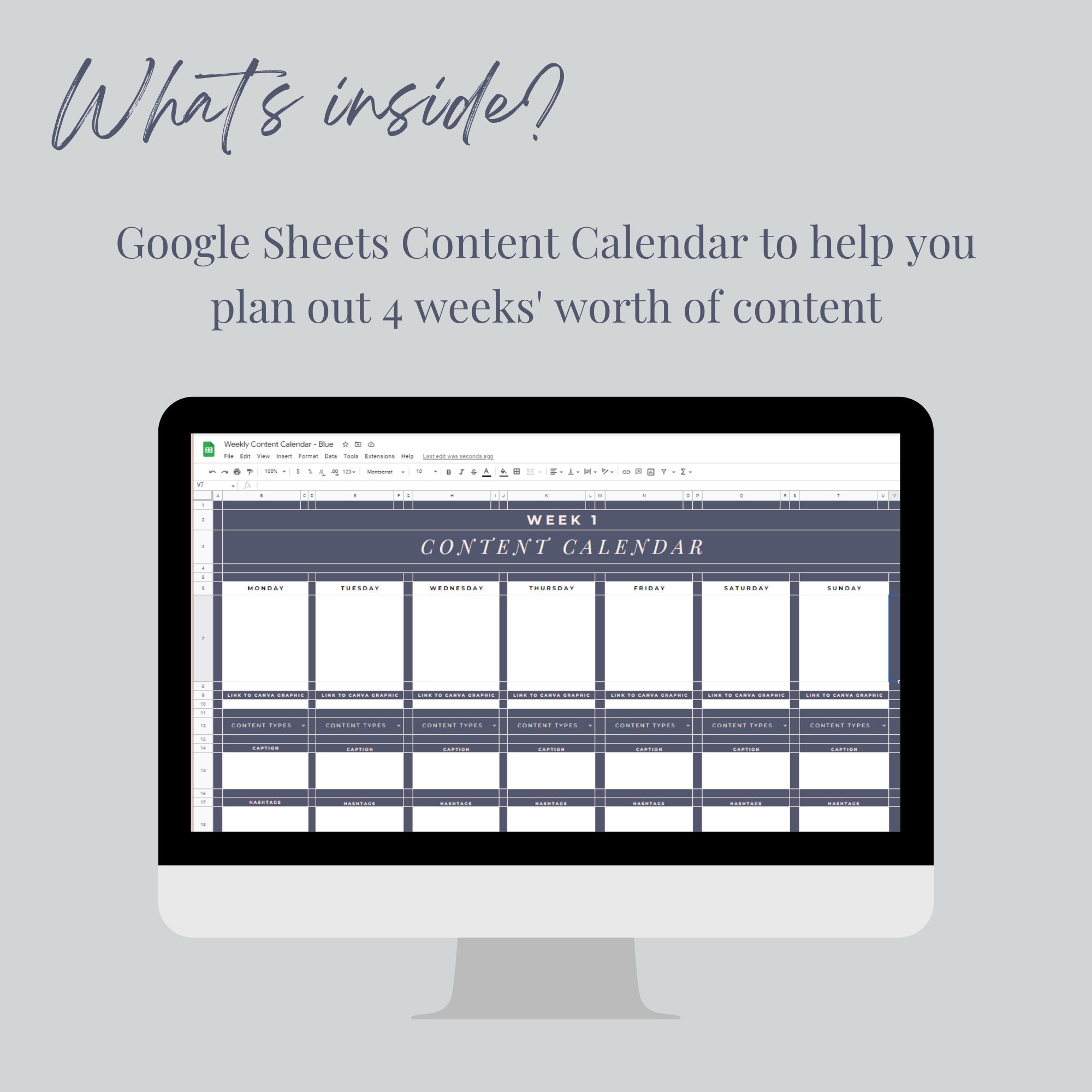 Content Calendar Google Sheets | Content Planner, Social Media Plan ...